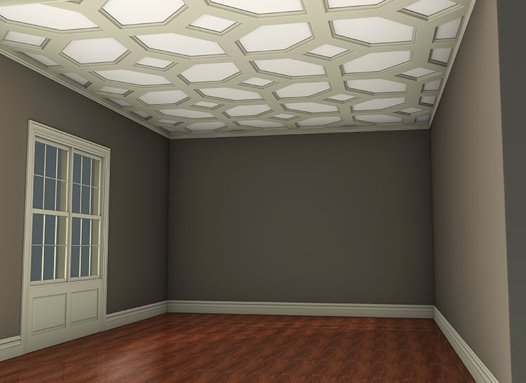 Coffered Ceiling Tiles | Diamond/Classic - Faux Beams | Made in the USA