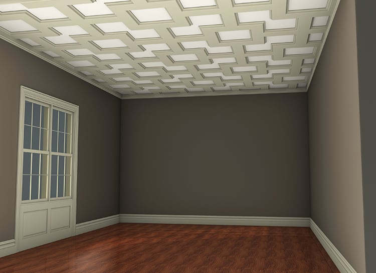 Coffered Ceiling Tiles | Square/Classic Design - Faux Beams | Made in USA