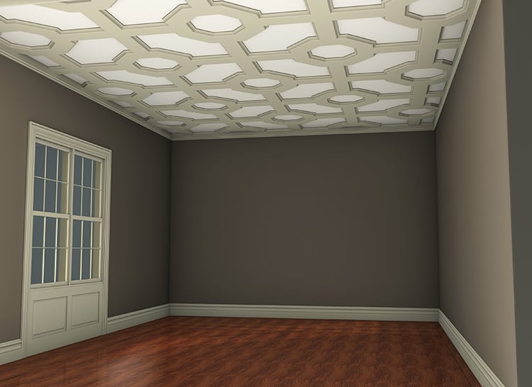 Coffered Ceiling Tiles | Octagon/Classic Design - Faux Beams | Made in USA