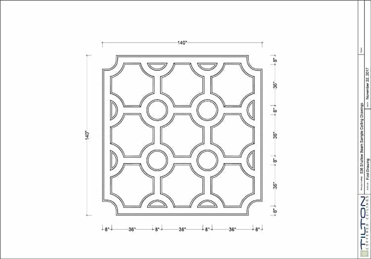 Coffered Ceiling Detail Drawing | Shelly Lighting