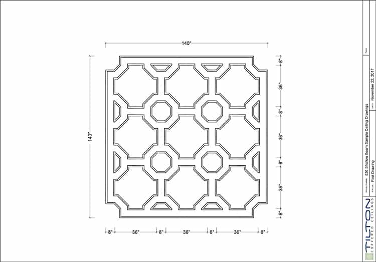 Coffered Ceiling Medallion Kit | 140" Octagon 2 | Quick and Easy to Install