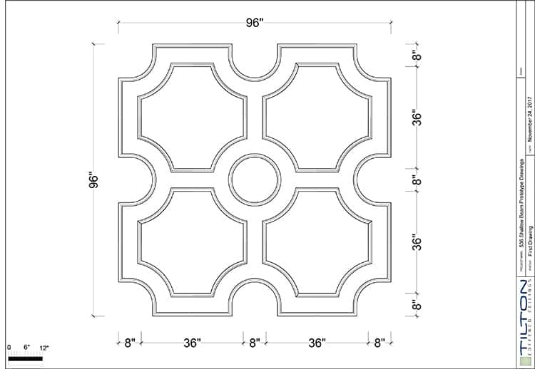 Coffered Ceiling Detail Drawing | Shelly Lighting