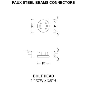 Faux Steel Beam Connectors | Decorative PVC Metal Beam Hardware